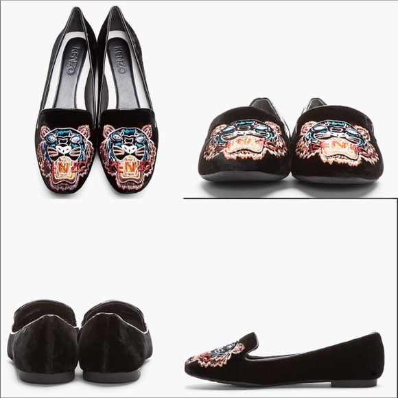 Kenzo | Shoes | Kenzo Velvet Tiger Embroidered Brenda Slippers | Poshmark
